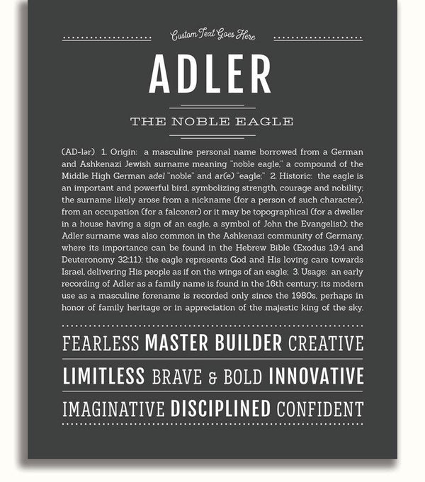 Adler | Name Art Print – Name Stories