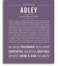 Adley Personalized Name Meaning Art Prints – Name Stories