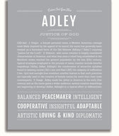 Adley Personalized Name Meaning Art Prints – Name Stories