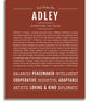 Adley Personalized Name Meaning Art Prints – Name Stories