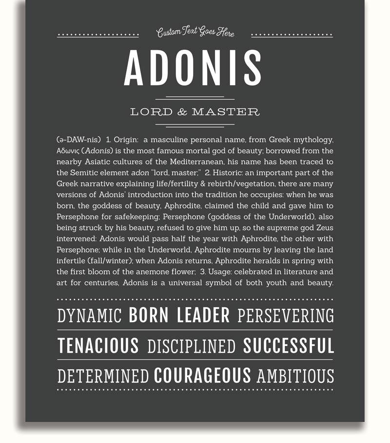 Adonis | Name Art Print – Name Stories