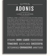 Adonis | Name Art Print - Personalized Custom Gifts – Name Stories