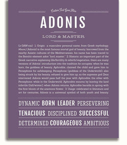 Adonis | Name Art Print – Name Stories