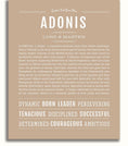 Adonis Personalized Name Meaning Art Prints – Name Stories