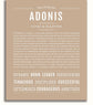 Adonis Personalized Name Meaning Art Prints – Name Stories