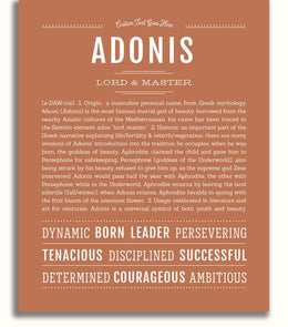 Adonis | Name Art Print – Name Stories