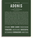 Adonis Personalized Name Meaning Art Prints – Name Stories