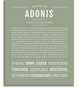 Adonis | Name Art Print - Personalized Custom Gifts – Name Stories