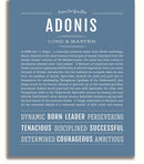 Adonis Personalized Name Meaning Art Prints – Name Stories