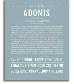 Adonis Personalized Name Meaning Art Prints – Name Stories