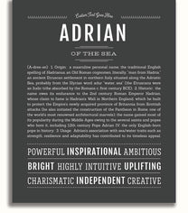Adrian Personalized Name Meaning Art Prints – Name Stories