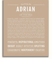 Adrian Personalized Name Meaning Art Prints – Name Stories