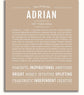 Adrian Personalized Name Meaning Art Prints – Name Stories