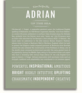 Adrian Personalized Name Meaning Art Prints – Name Stories