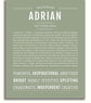 Adrian Personalized Name Meaning Art Prints – Name Stories