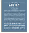 Adrian Personalized Name Meaning Art Prints – Name Stories
