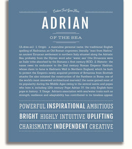 Adrian Personalized Name Meaning Art Prints – Name Stories