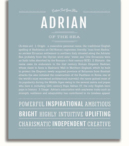 Adrian Personalized Name Meaning Art Prints – Name Stories