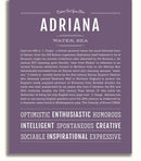 Adriana Personalized Name Meaning Art Prints – Name Stories