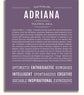 Adriana Personalized Name Meaning Art Prints – Name Stories