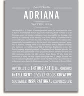 Adriana Personalized Name Meaning Art Prints – Name Stories
