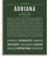 Adriana Personalized Name Meaning Art Prints – Name Stories