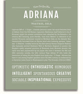 Adriana Personalized Name Meaning Art Prints – Name Stories