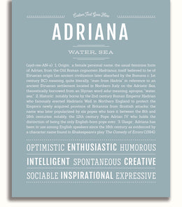 Adriana Personalized Name Meaning Art Prints – Name Stories