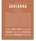 Adrianna Personalized Name Meaning Art Prints – Name Stories
