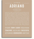Adriano Personalized Name Meaning Art Prints – Name Stories