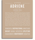 Adriene Personalized Name Meaning Art Prints – Name Stories