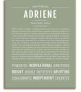 Adriene Personalized Name Meaning Art Prints – Name Stories