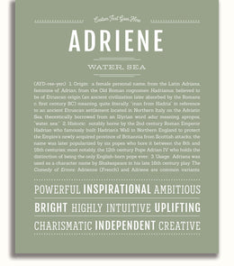 Adriene Personalized Name Meaning Art Prints – Name Stories