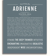 Adrienne Personalized Name Meaning Art Prints – Name Stories