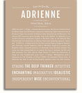 Adrienne Personalized Name Meaning Art Prints – Name Stories