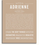 Adrienne Personalized Name Meaning Art Prints – Name Stories