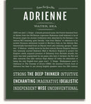 Adrienne Personalized Name Meaning Art Prints – Name Stories