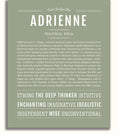 Adrienne Personalized Name Meaning Art Prints – Name Stories