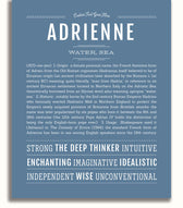 Adrienne Personalized Name Meaning Art Prints – Name Stories