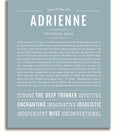 Adrienne Personalized Name Meaning Art Prints – Name Stories