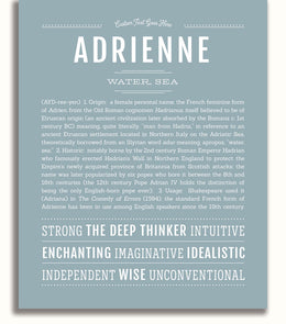 Adrienne Personalized Name Meaning Art Prints – Name Stories