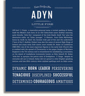 Adyn Personalized Name Meaning Art Prints – Name Stories