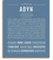 Adyn Personalized Name Meaning Art Prints – Name Stories