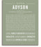 Adyson | Name Art Print – Name Stories