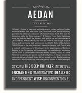 Aedan Personalized Name Meaning Art Prints – Name Stories