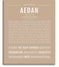 Aedan Personalized Name Meaning Art Prints – Name Stories