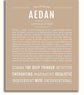 Aedan Personalized Name Meaning Art Prints – Name Stories