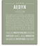Aedyn Personalized Name Meaning Art Prints – Name Stories