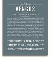 Aengus Personalized Name Meaning Art Prints – Name Stories