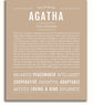Agatha | Name Art Print – Name Stories